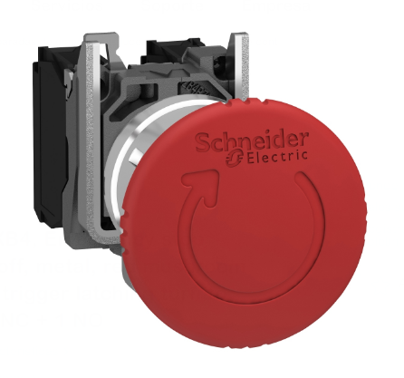 PULSADOR PARADA EMERG. METAL ø22MM HONGO 40MM ROJO 1NC+1NA T. SETA ...